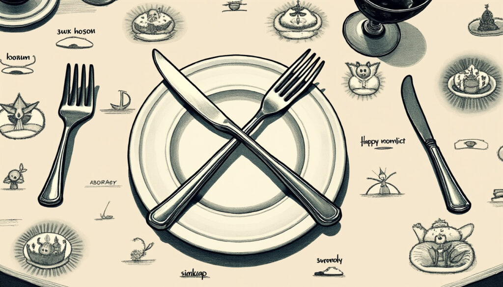 Le couvert croisé dans l'assiette : signification et étiquette à connaître